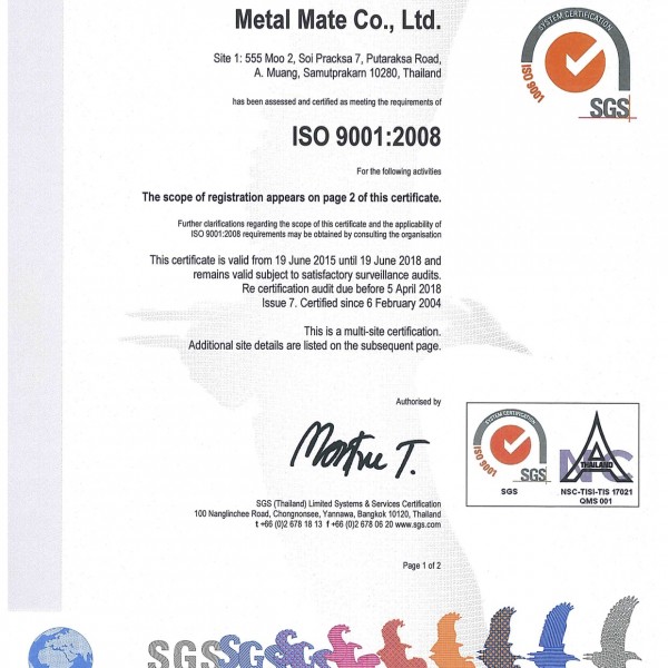 Metal Mate | Certificates & Awards