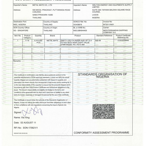 Metal Mate | Certificates & Awards